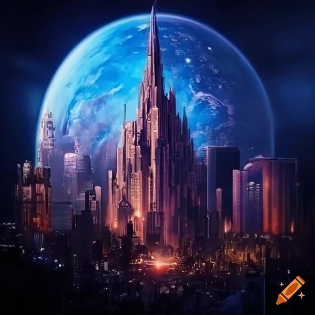 Great city in multiverse showcasing beautiful scenes and perspective on ...