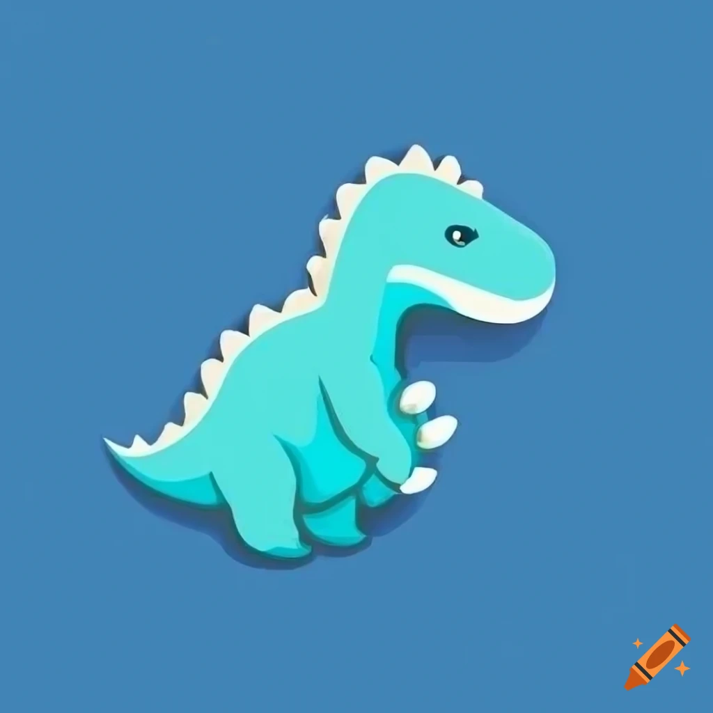 Cute blue dinosaur logo on Craiyon