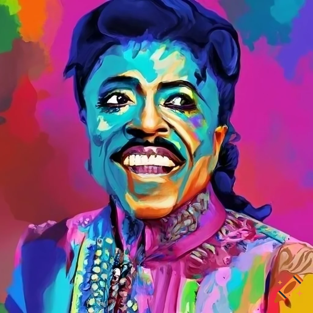 Portrait of little richard in vibrant modern expressionistic style on ...