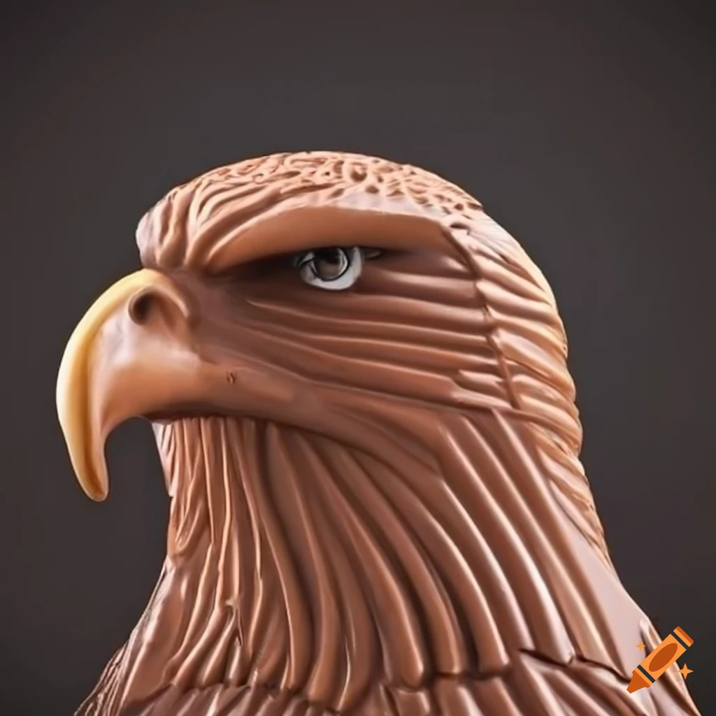 Chocolate eagle sculpture on Craiyon