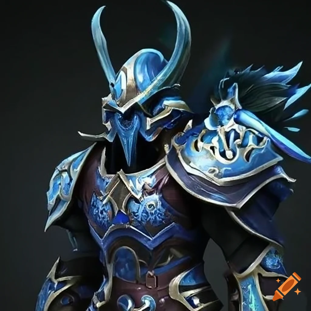 Elite champion raven in magic armor from the front view on Craiyon