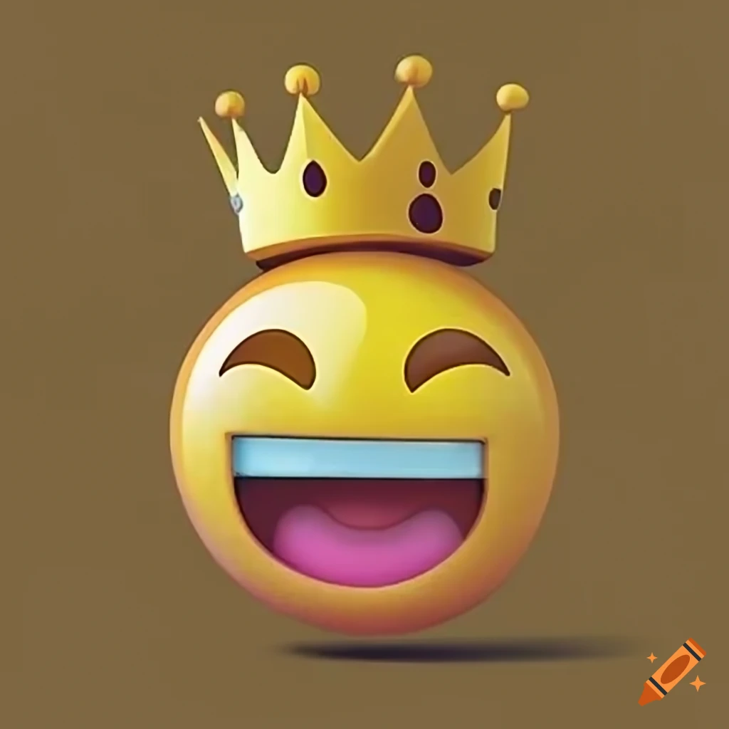 Happy yellow king emoji on Craiyon