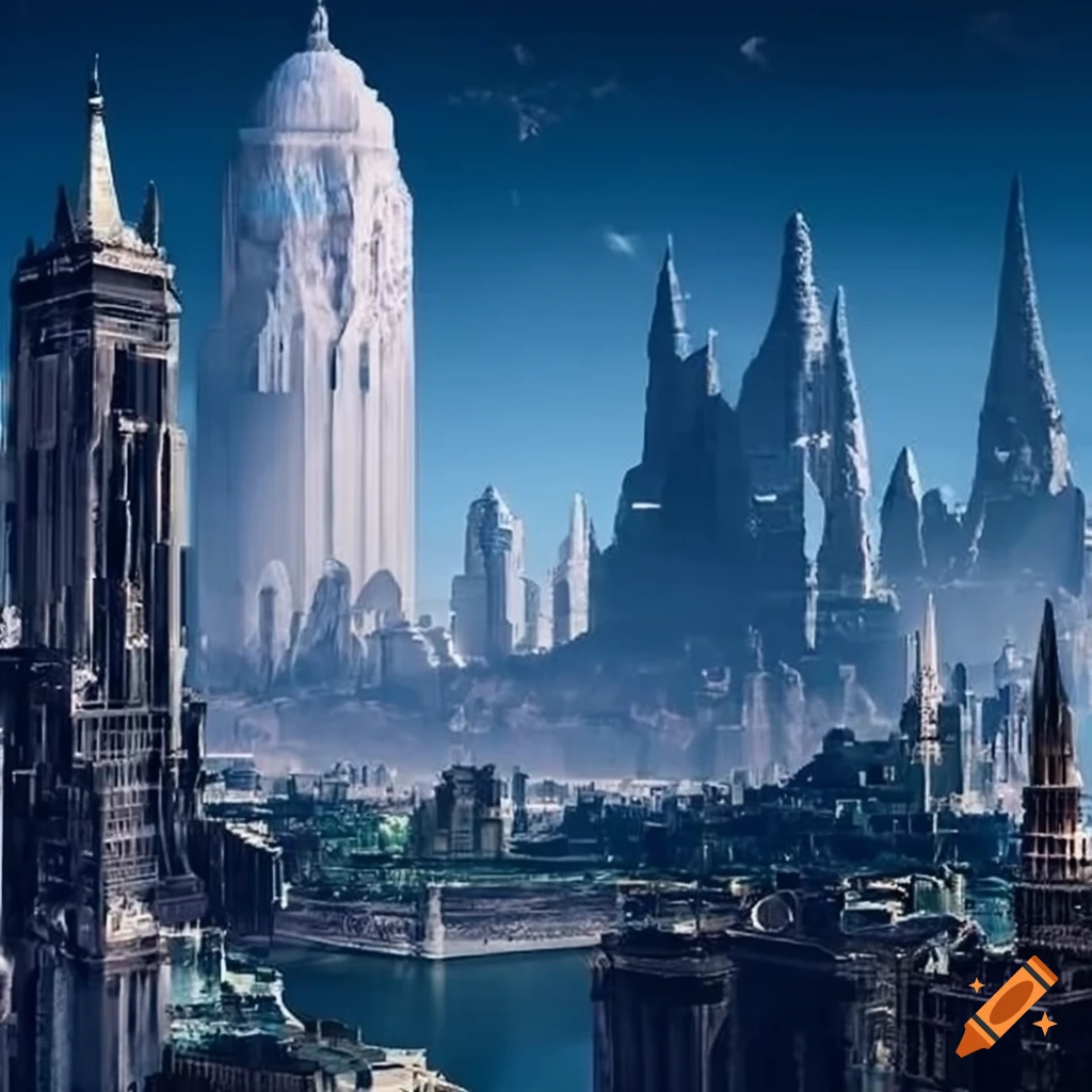 Marble cityscape on Craiyon