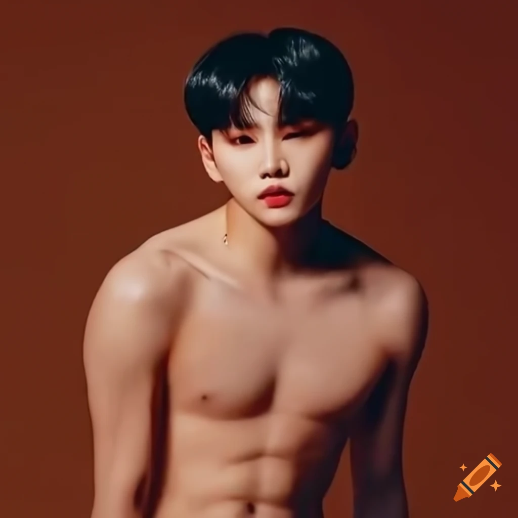 K-pop idol woozi of seventeen training and exercising on Craiyon