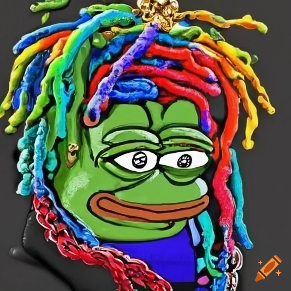 Character with colorful dreadlocks and gold chain necklace inspired by ...