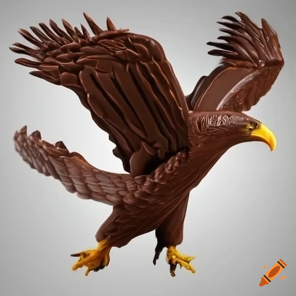 Chocolate eagle sculpture on Craiyon