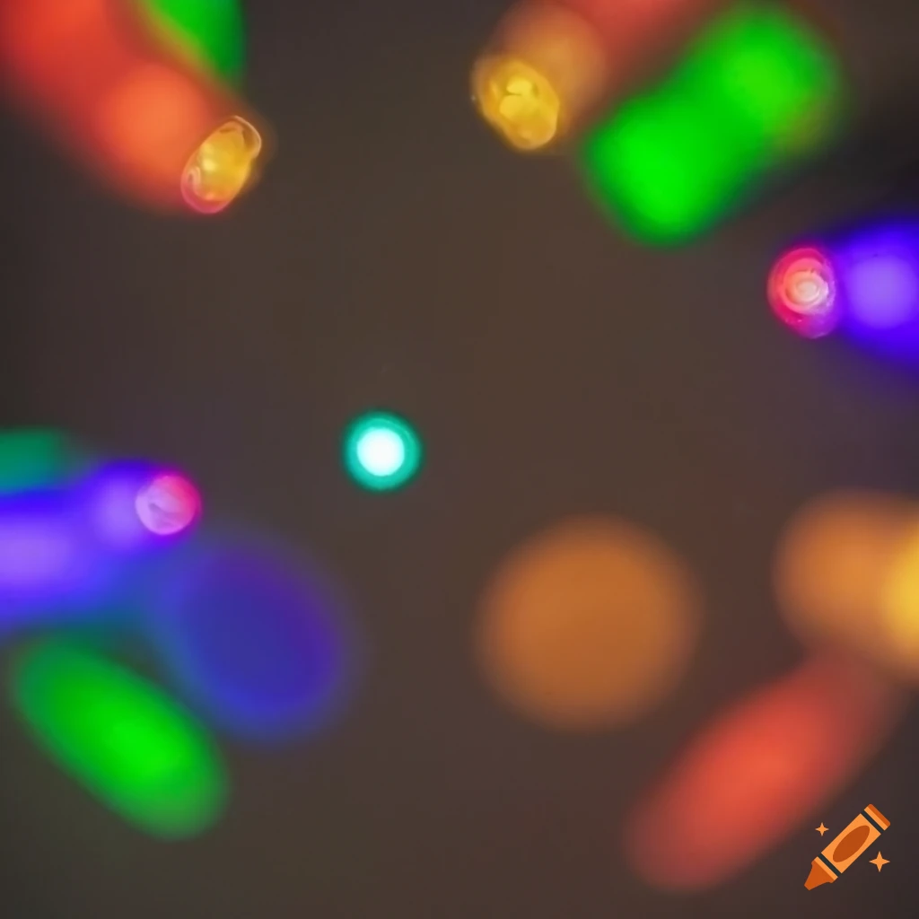 Colored leds on black background with blurred effect on Craiyon