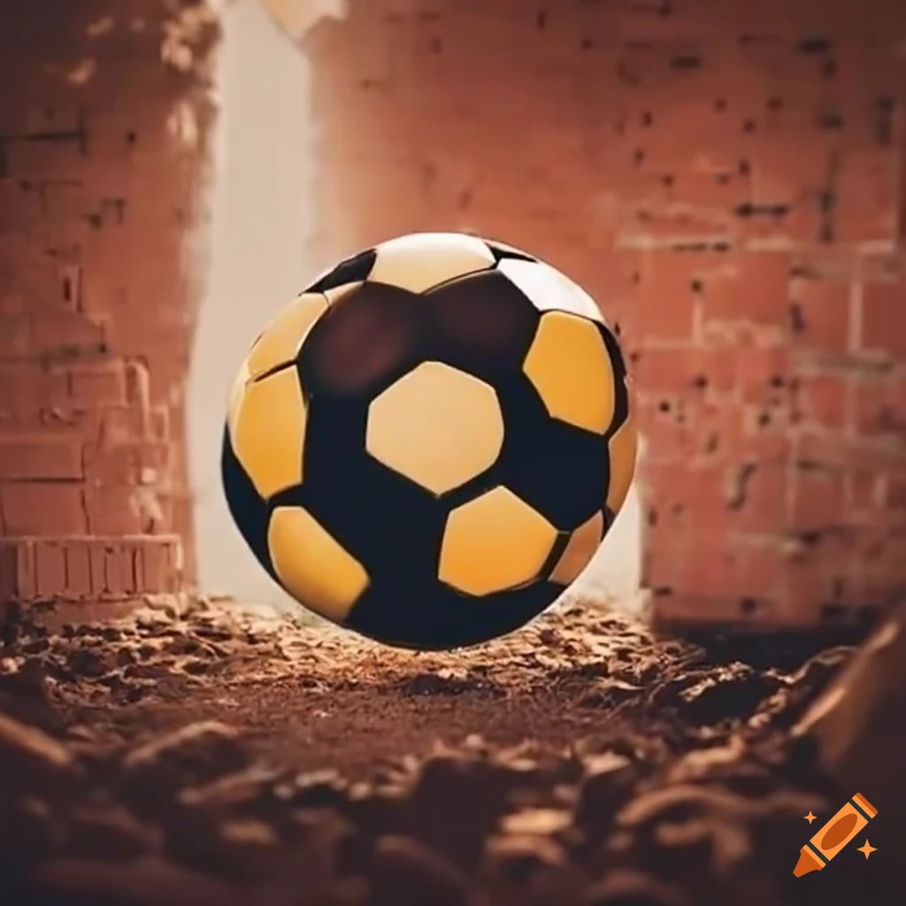 Soccer tournament in a school playground made of bricks on Craiyon
