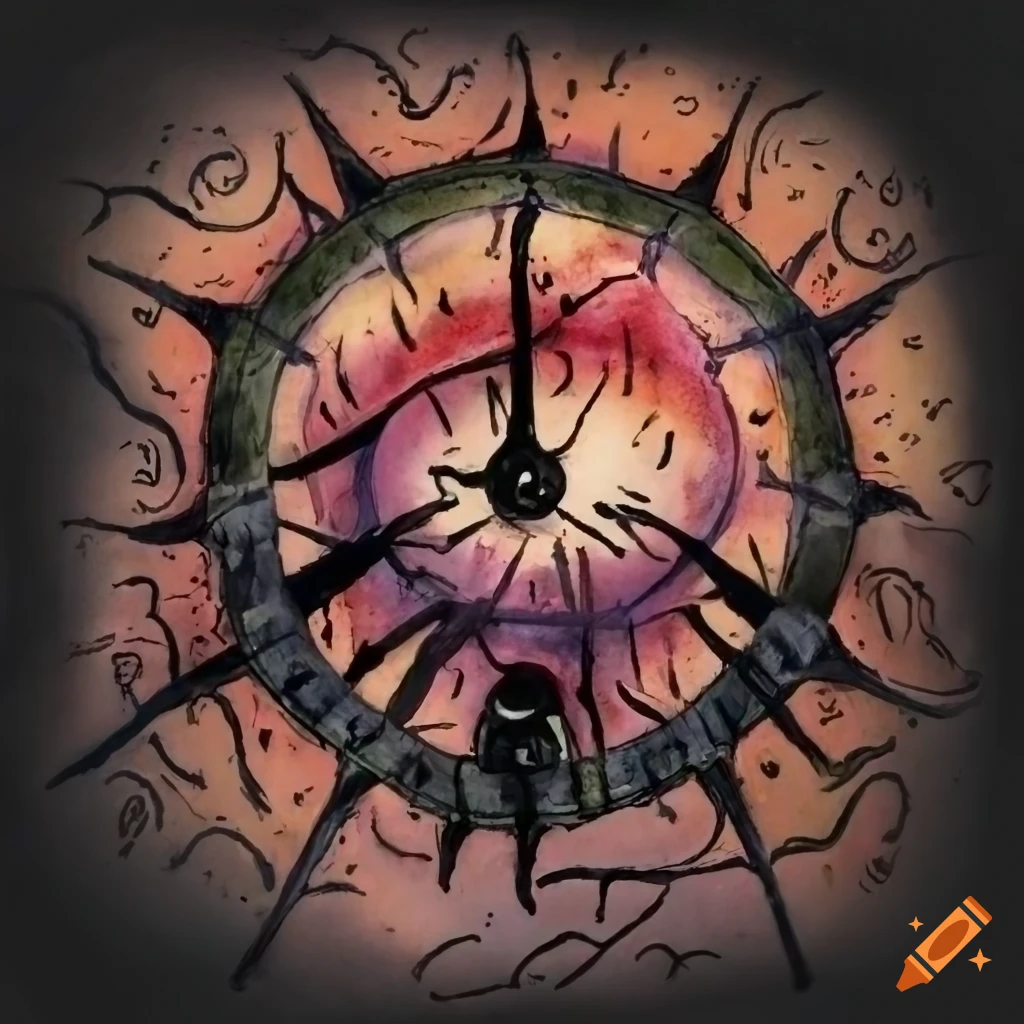 Horror eyeball spider clock in a lovecraftian style on Craiyon