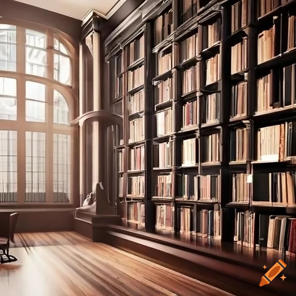 Modern and elegant law office library on Craiyon