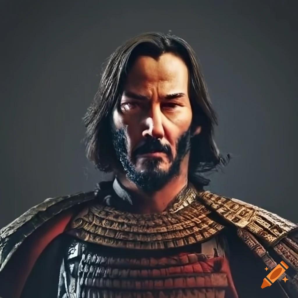 Portrait of a samurai with keanu reeves' face on Craiyon