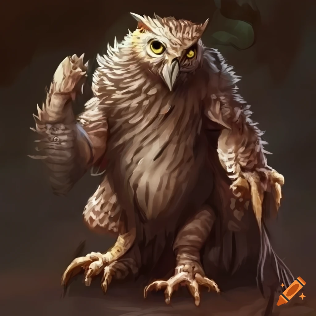 Dungeons and dragons owlbear creature on Craiyon