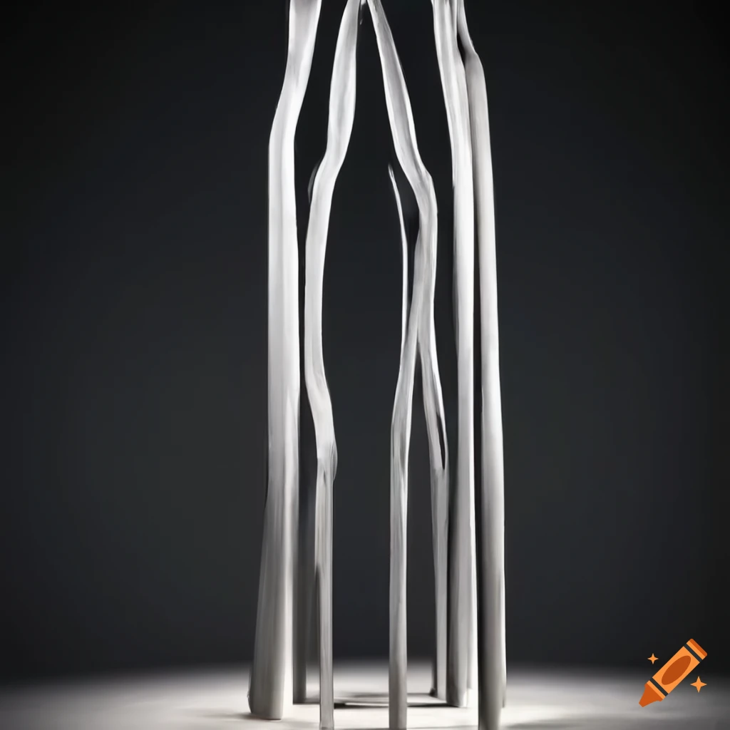 Realistic memorial with tall metal sculptures on Craiyon