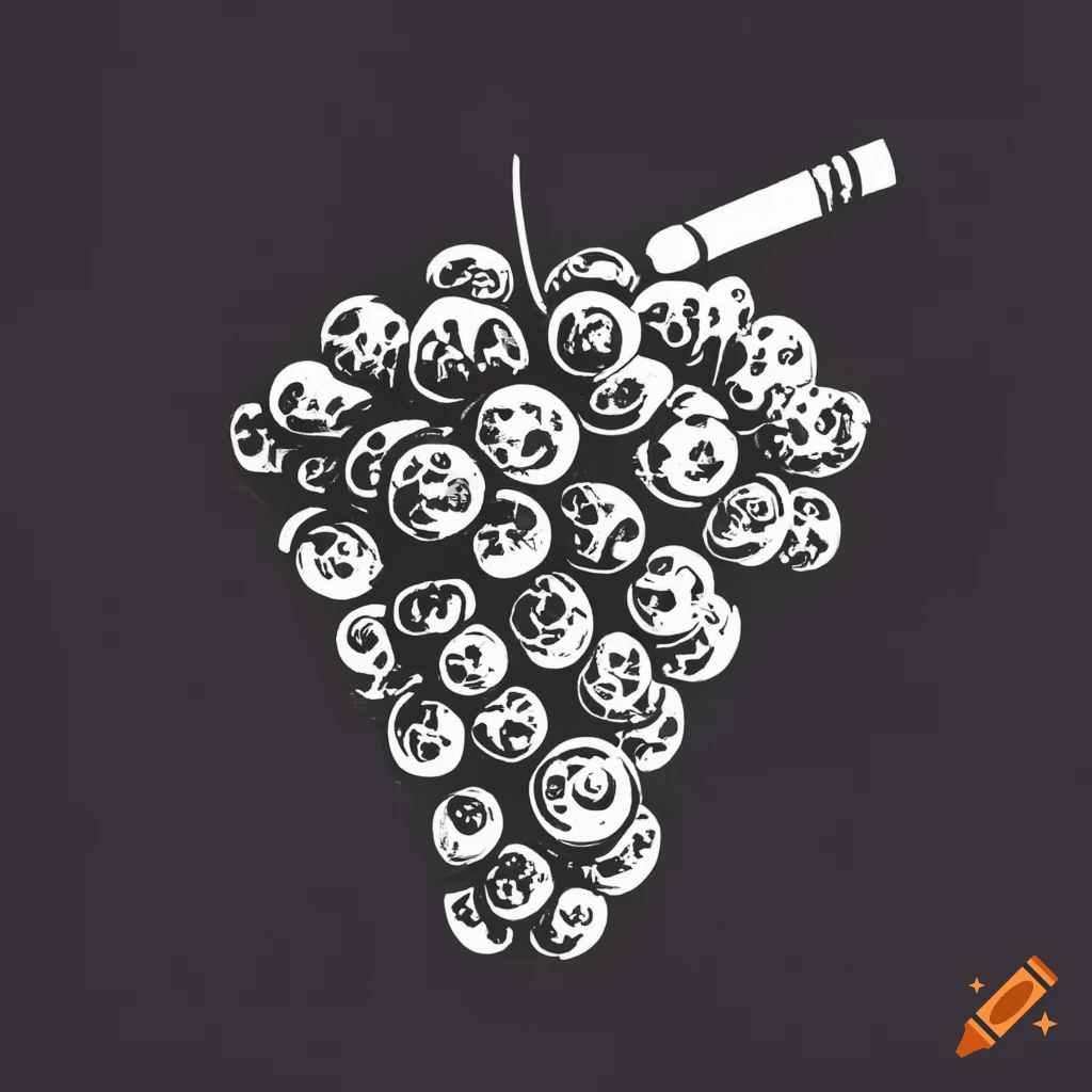 Green grape with a cigarette on Craiyon