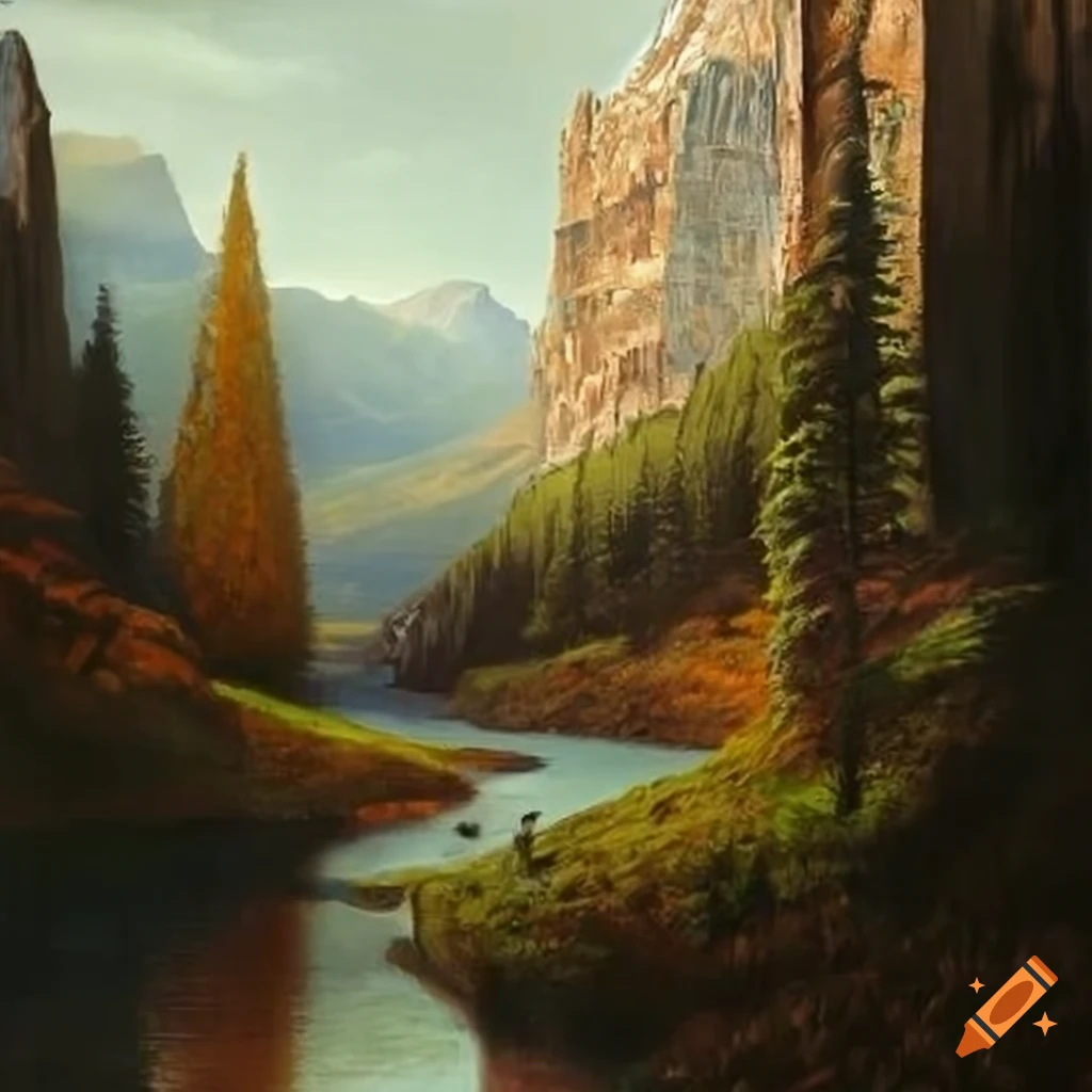 Detailed intricate landscape with stunning features inspired by James ...