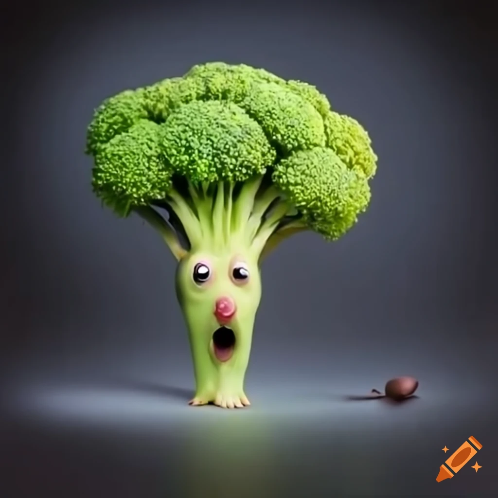 Storybook broccoli-shaped mouse with broccoli body and mouse features ...