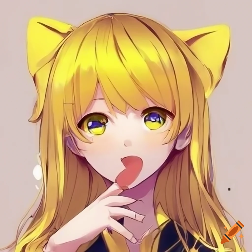 Cute yellow anime girl on Craiyon