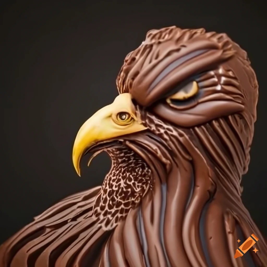 Chocolate eagle sculpture on Craiyon