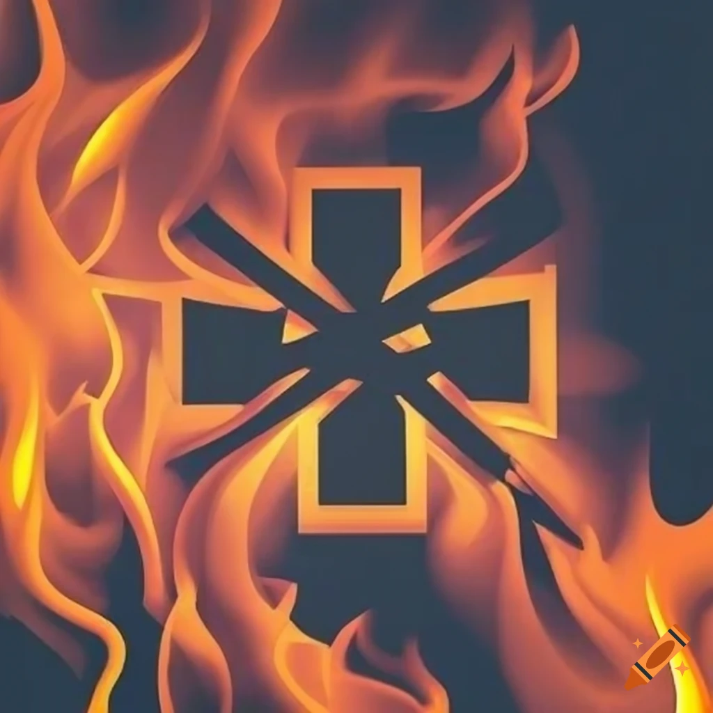 Fire/ems program logo in orange, white, and black colors on Craiyon