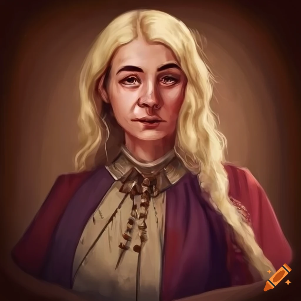 Hallie Berry as a wealthy merchant in fantasy medieval style on Craiyon