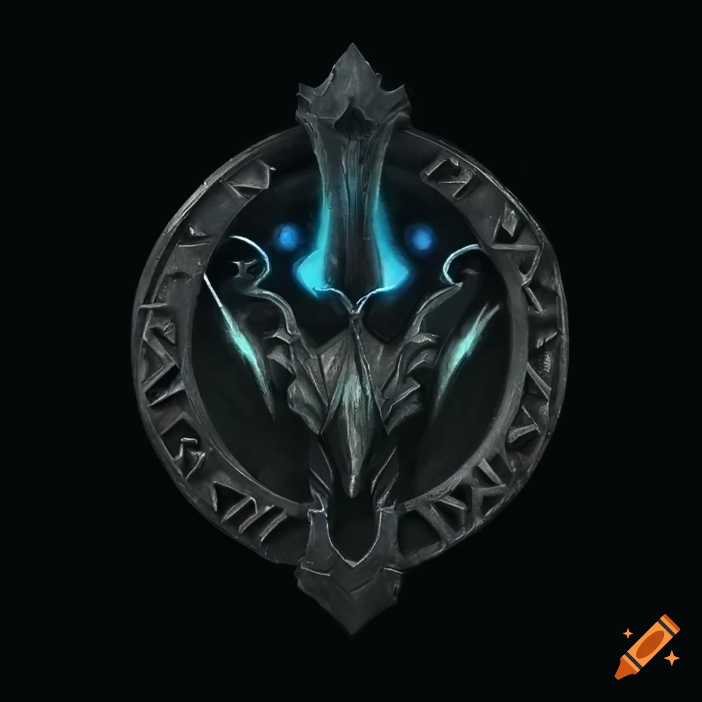 Front view of rune mythic raven magic armor on Craiyon