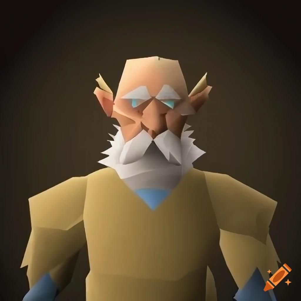 Old school runescape themed old man character on Craiyon