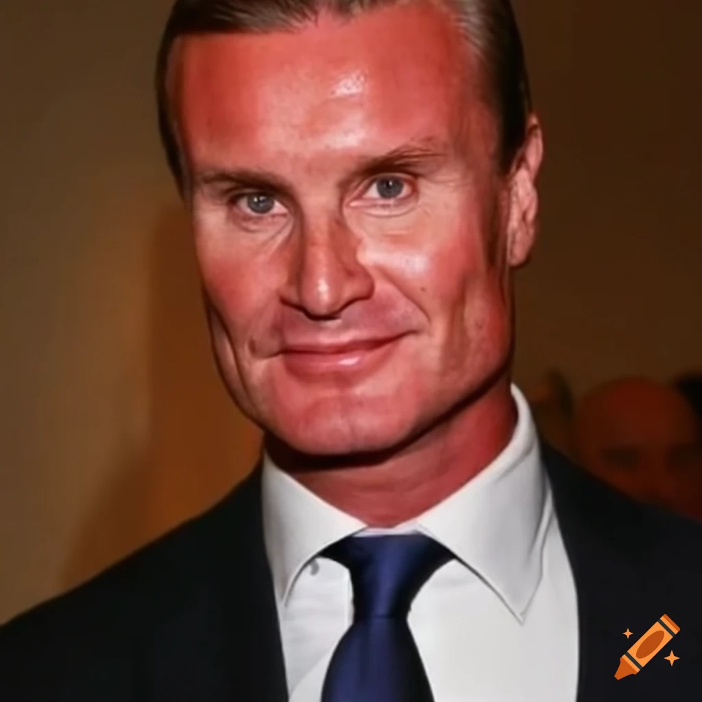 David coulthard with a perfectly square head on Craiyon