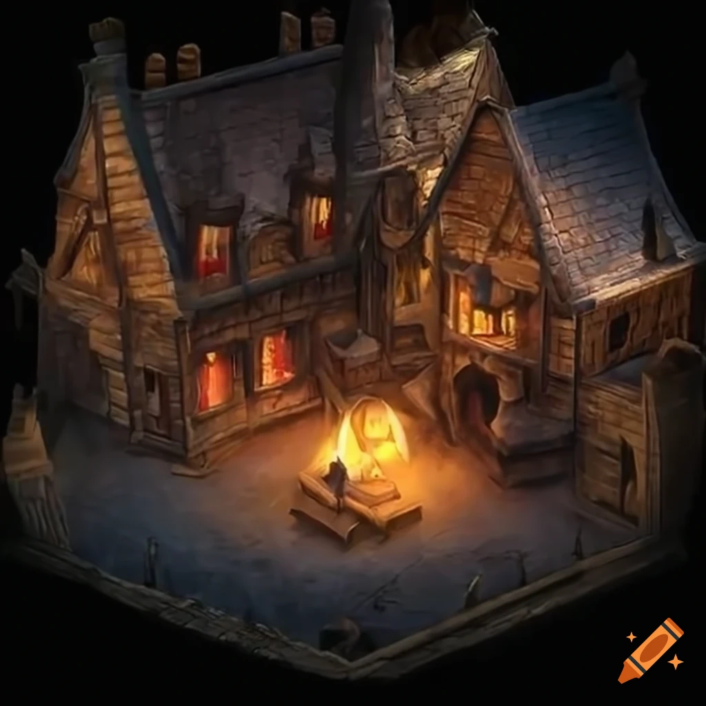 Medieval tavern of heroes building on Craiyon