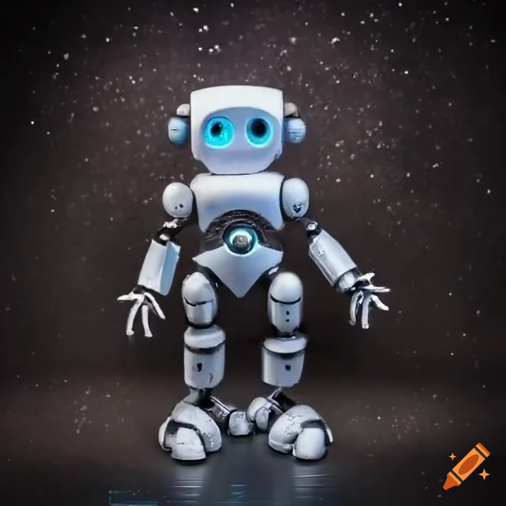 Cute robot with metallic texture on Craiyon