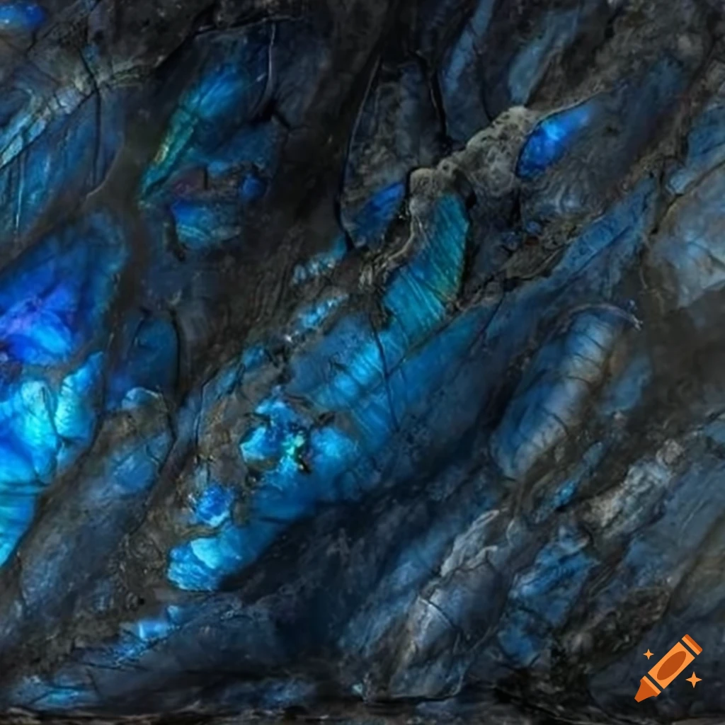Black and blue labradorite countertop on Craiyon