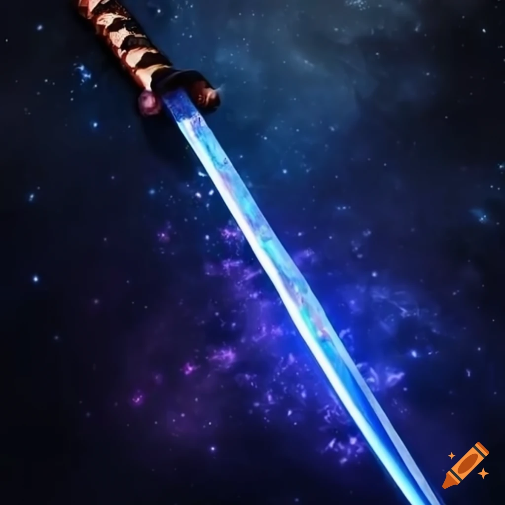 Mystical glowing katana with cosmic power on Craiyon
