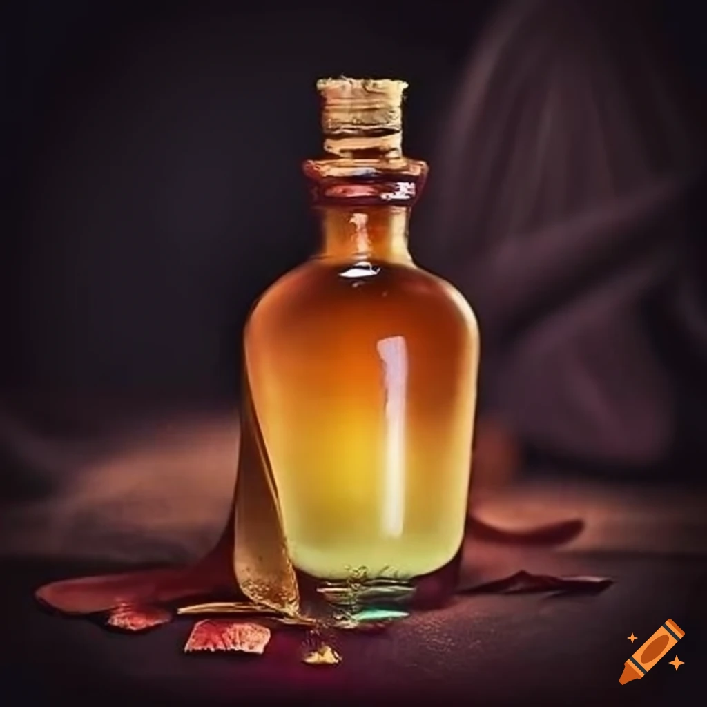 Fantasy potion with 'drink me' label on Craiyon