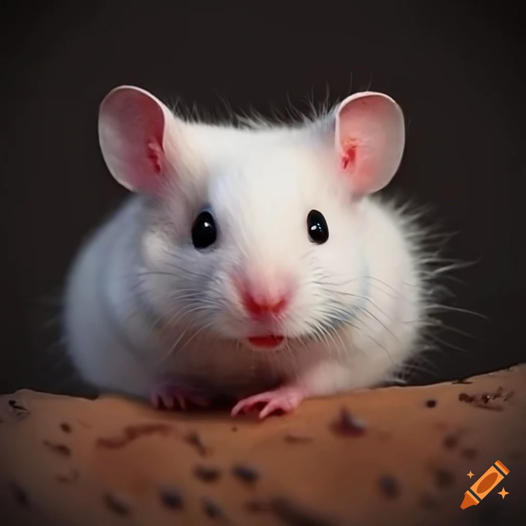 Albino horror hamster on Craiyon
