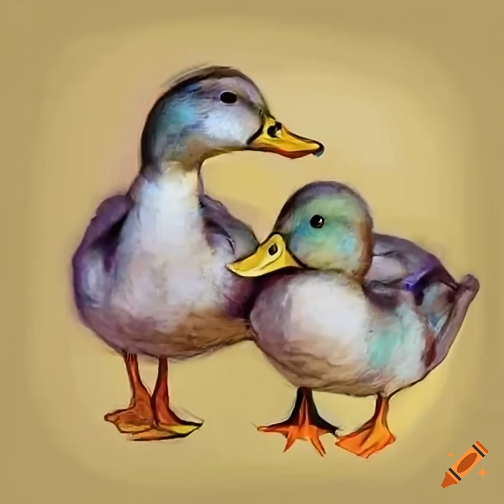 Two playful ducks on Craiyon