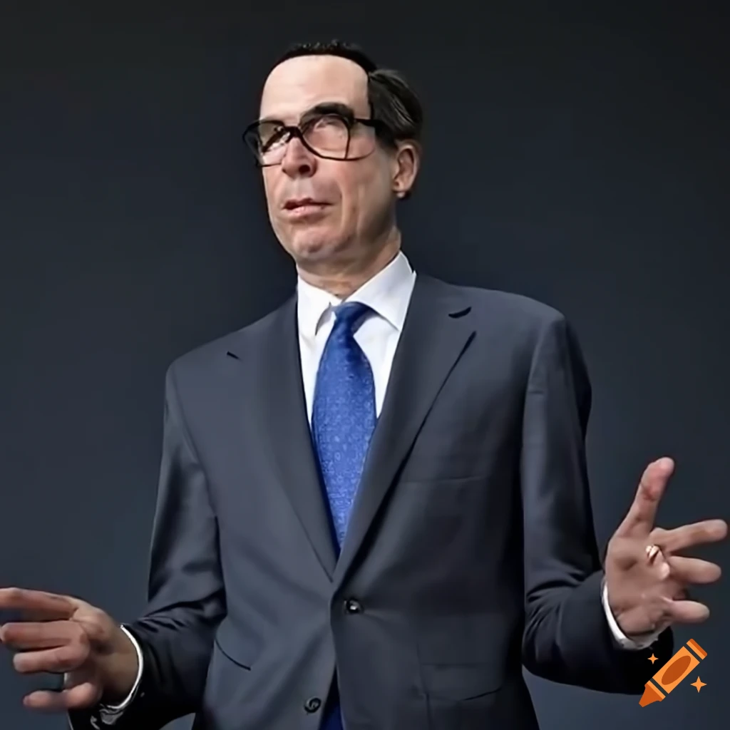 Steve Mnuchin in a humorous and detailed high-definition photo on Craiyon
