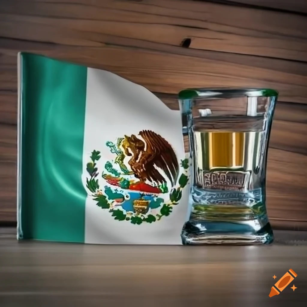 Mexico flag and tequila on Craiyon
