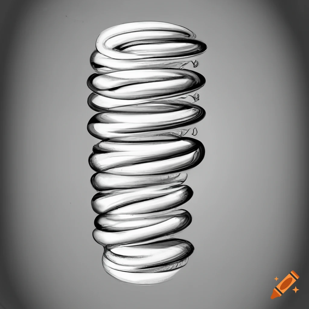 Vertical 6-inch high black and white spring coil on Craiyon