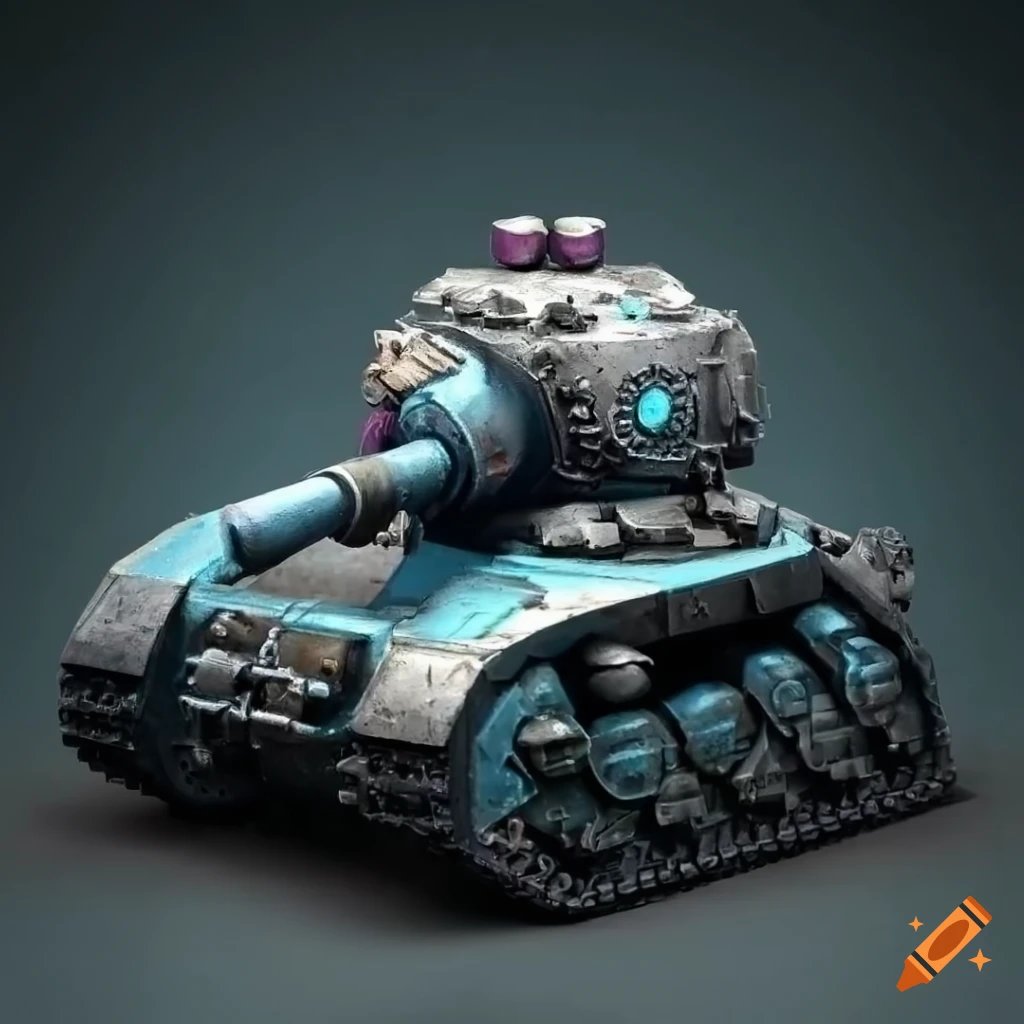 Futuristic round warhammer tank with an orc german design on Craiyon