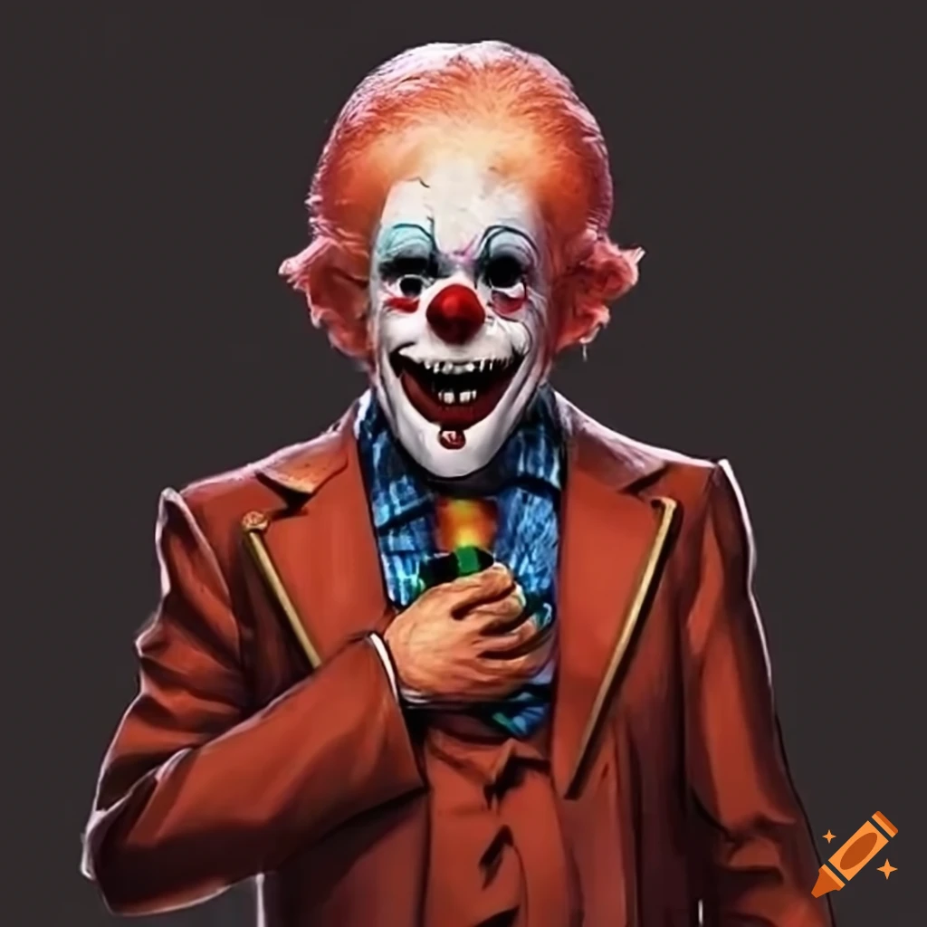 Trigsy the clown in a pinstripe suit, a mysterious undercover agent on ...