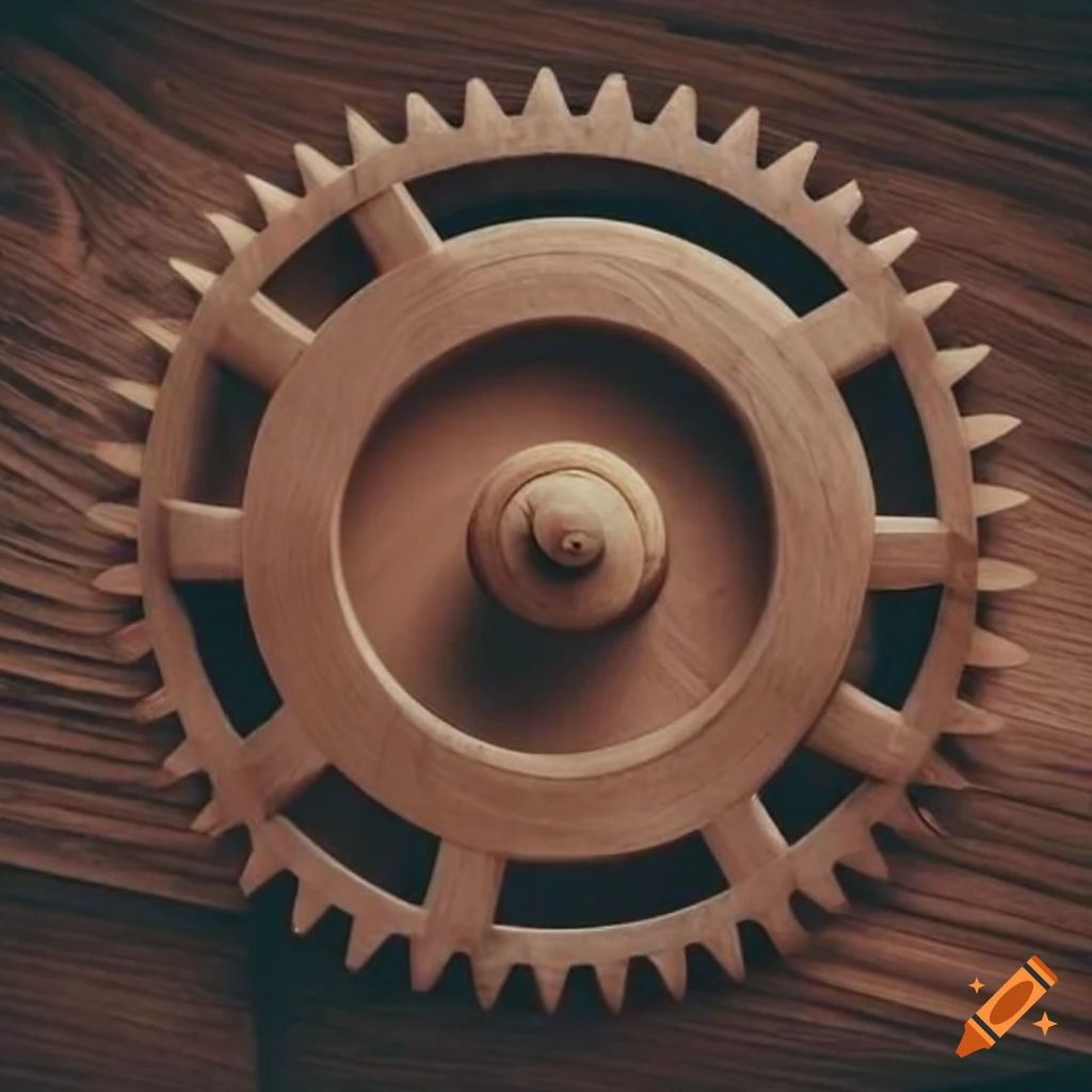 Wooden gear on Craiyon