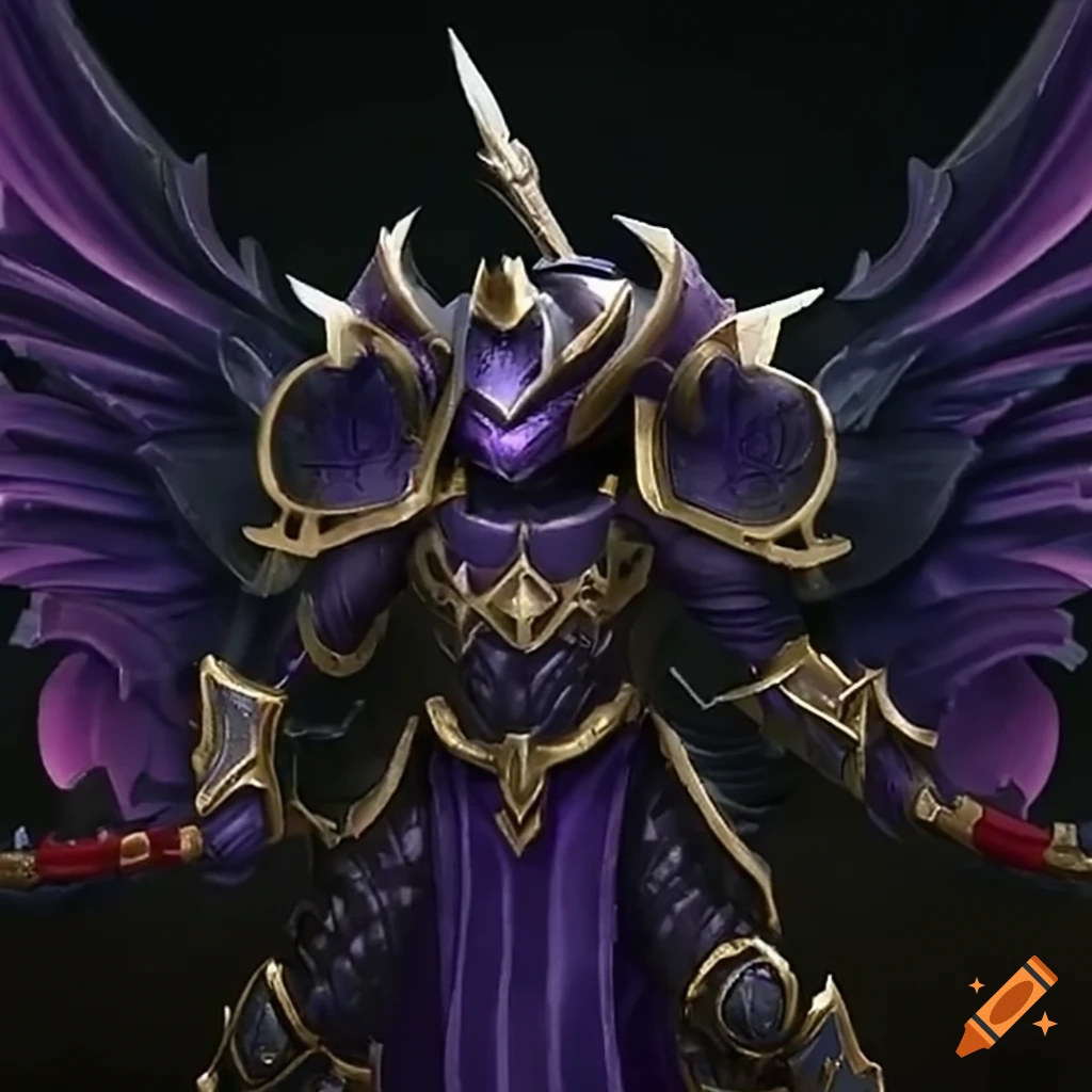 Elite champion raven in magic armor front view on Craiyon