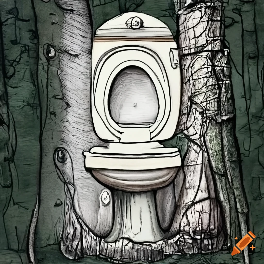 Toilet in the woods on Craiyon