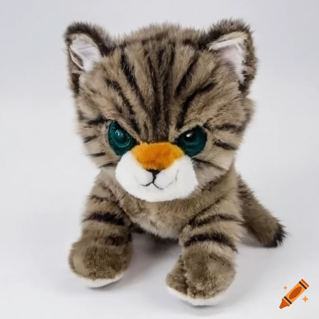 Stuffed animal of an angry kitten on Craiyon