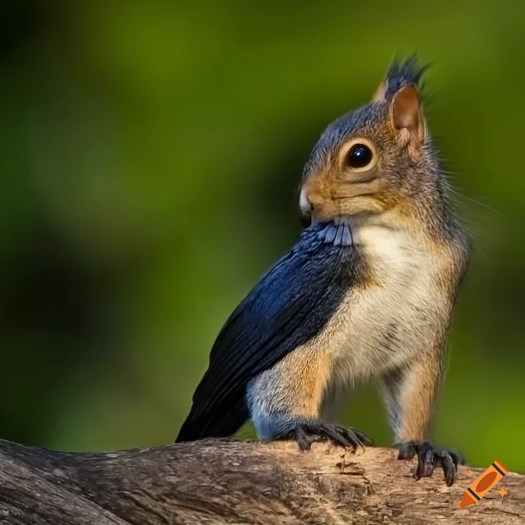 Half-crow half-squirrel creature on Craiyon