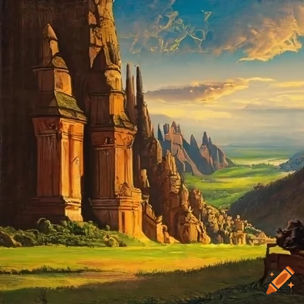 Intricate landscape with stunning details inspired by James Gurney and ...