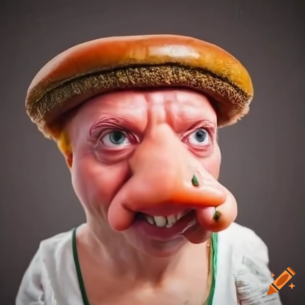 Humorous traditional german sausage nose dance performance on Craiyon