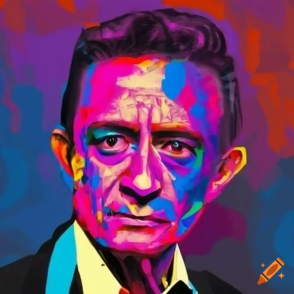 Portrait of johnny cash in vibrant modern expressionistic style on Craiyon