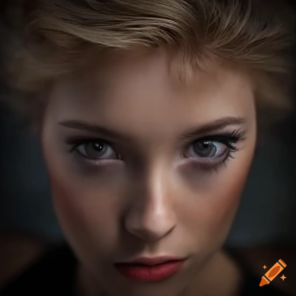 Close-up of an eye representing deception on Craiyon