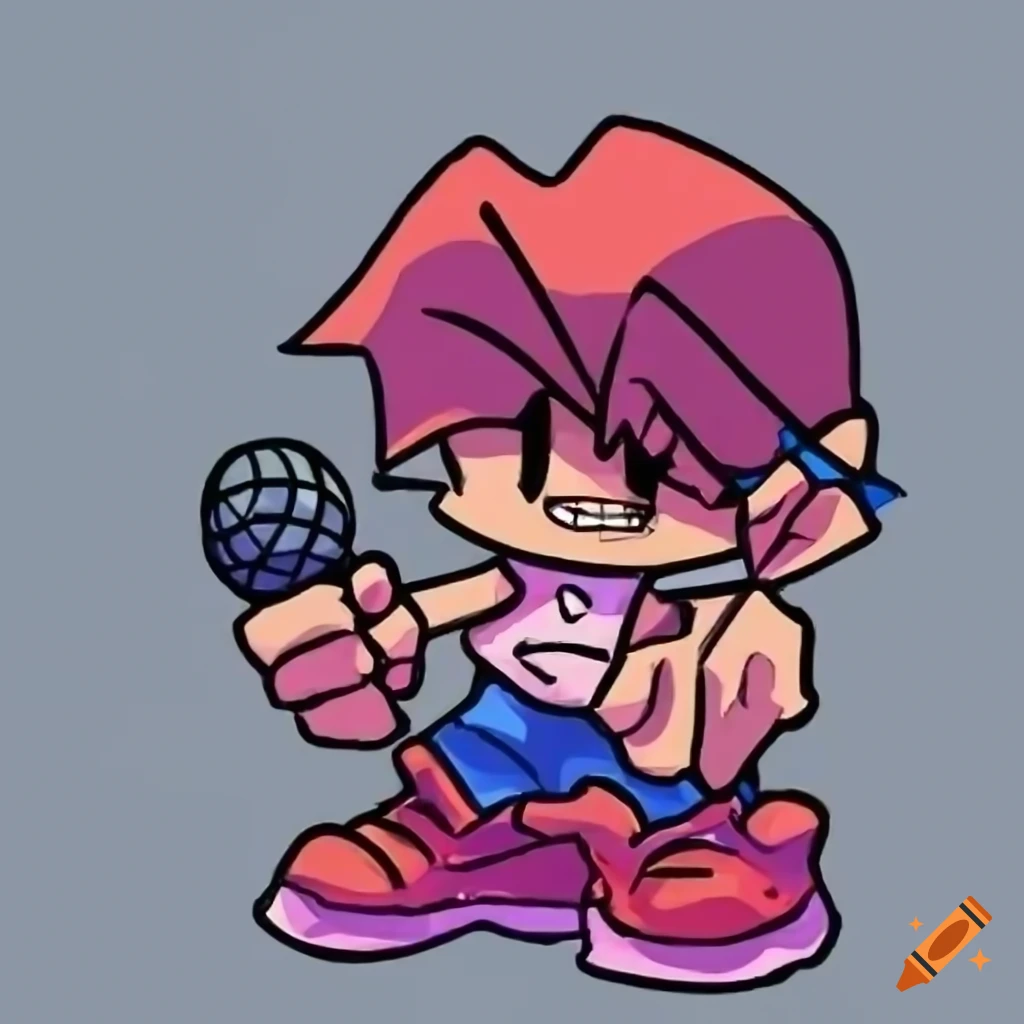 Boyfriend character from friday night funkin' on Craiyon