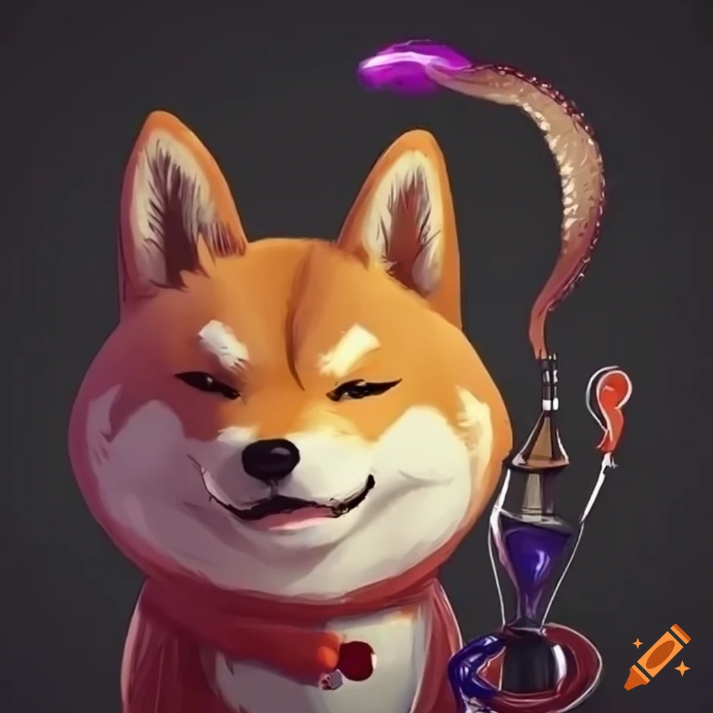 Lively Shiba Inu named Kitsune at a party in anime style on Craiyon